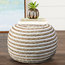 Natural Ivory Braided Pouf - Beach Style - Floor Pillows And Poufs - by LR Home