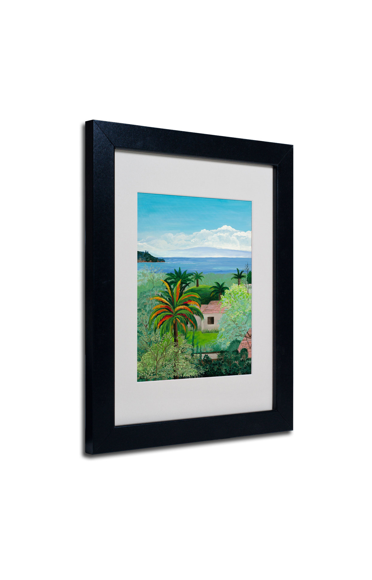 'Costa Rican Beach' Matted Framed Canvas Art by Master's Fine Art, 11 ...