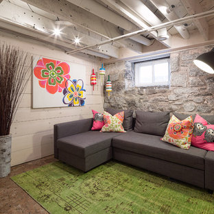 75 Beautiful Mid-Century Modern Basement Pictures & Ideas | Houzz