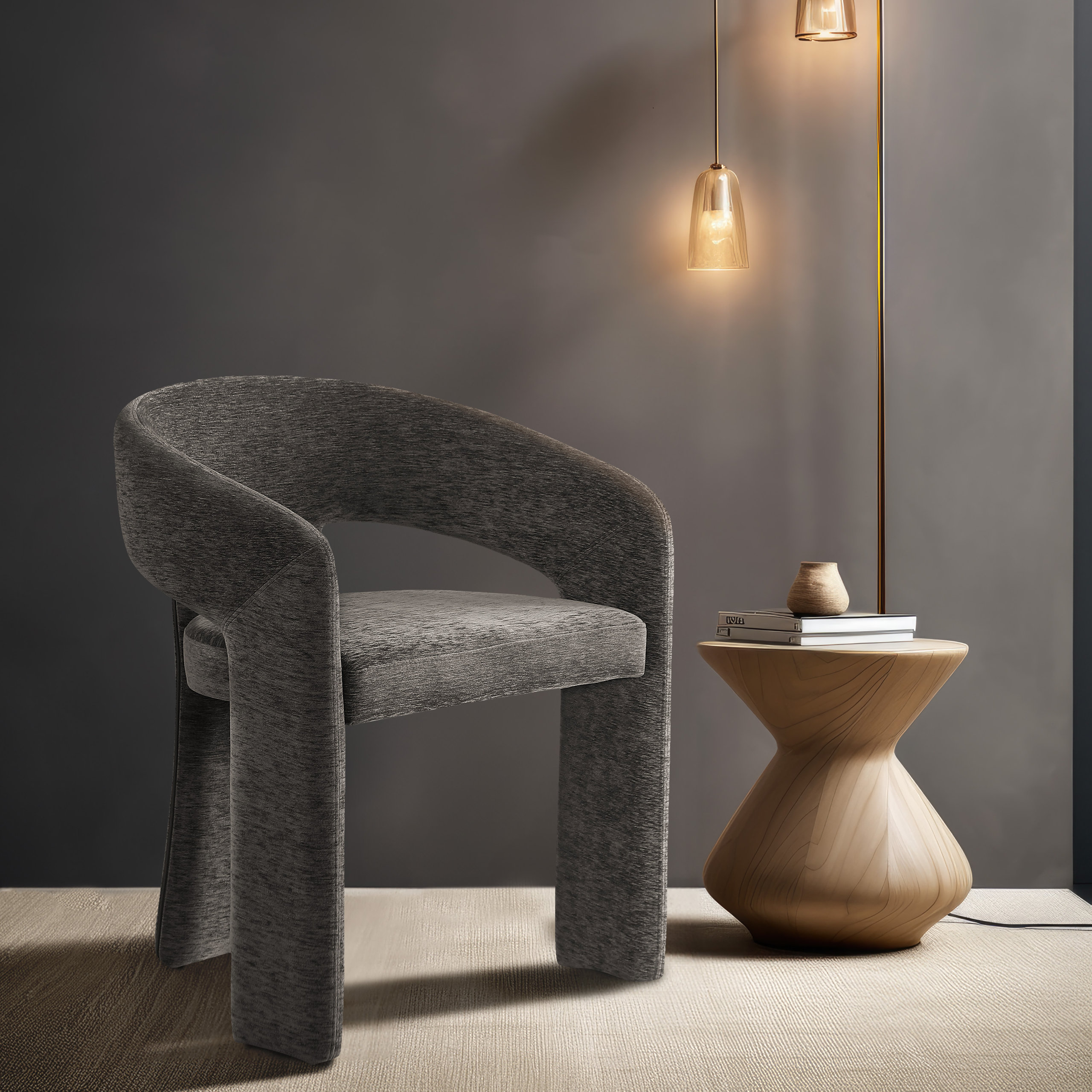 Rendition Plush Fabric Upholstered Dining Chair - Transitional - Dining ...