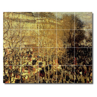 Claude Monet Country Painting Ceramic Tile Mural #77, 60" Wide x 48 ...