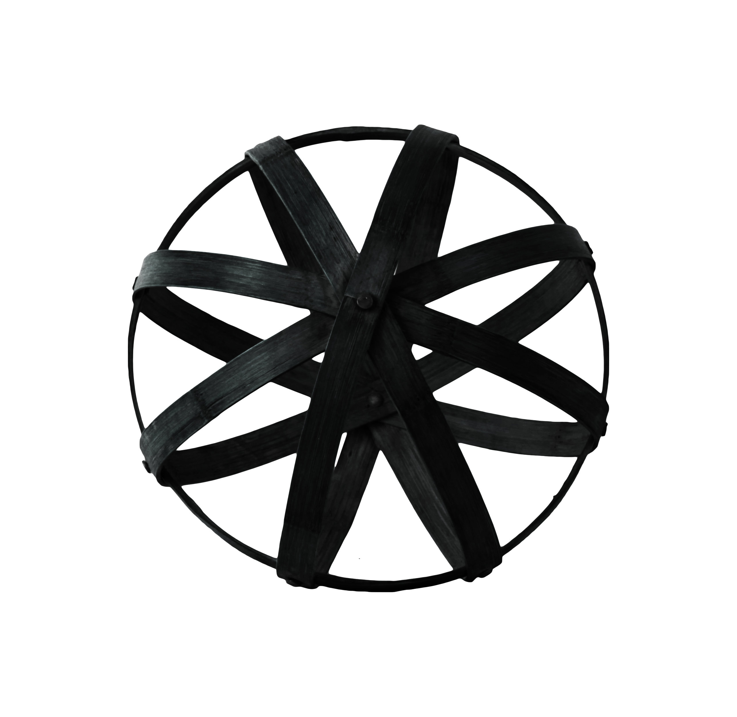 Round Bamboo Dyson Orb Sculpture Natural Black Finish, Large - Asian ...