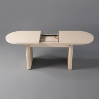 Japandi 63"-79" Oval Extendable Whitewash Dining Table Butterfly Leaf 6 Seater - Transitional ...