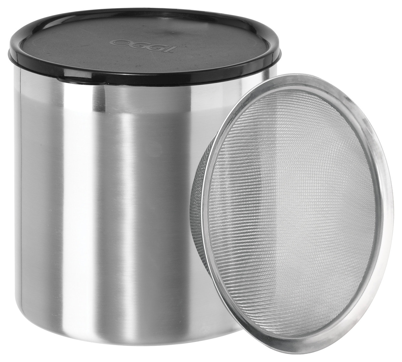 Oggi Stainless Steel 4 Quart Grease Can with Strainer - Contemporary ...