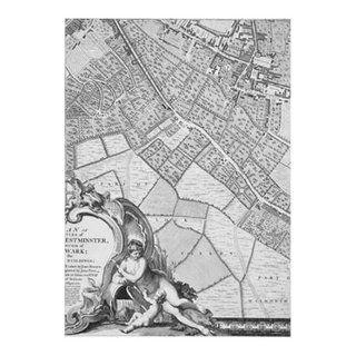 Roque Sectional map of London 1748 Print, 18 x 24 - Contemporary ...