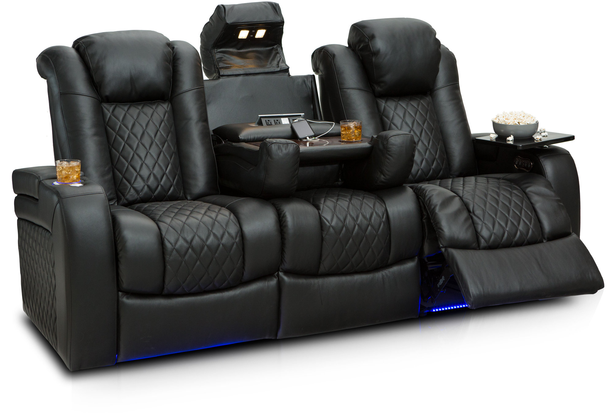 Seatcraft Anthem Home Theater Seating Leather Power Recline Sofa Transitional Theater Seating by Stargate Cinema Houzz