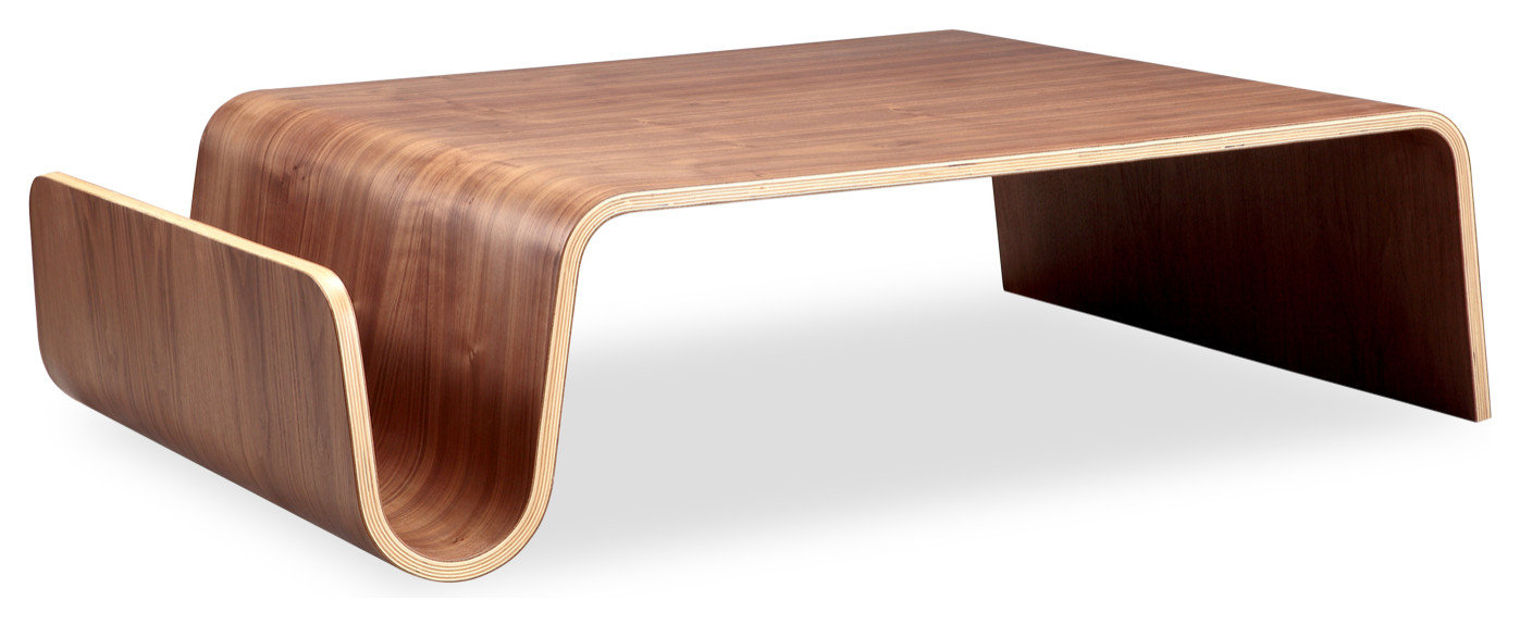 Scando Midcentury Modern Plywood Coffee Table, Walnut Wood - Midcentury ...
