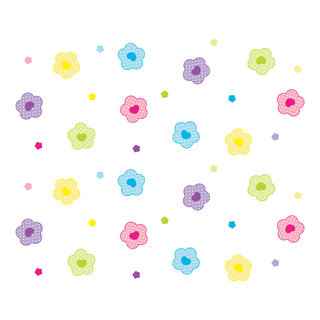 Flower Wall Decals - Colorful Flower Wall Decals - Girls Wall Decals ...