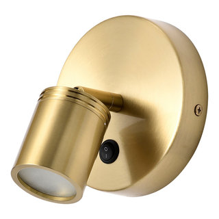 Alby 5" 1-Light Indoor Brass Finish Wall Sconce - Modern - Wall Sconces ...