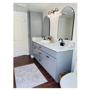 Modern Farm Restroom Remodel - Farmhouse - Bathroom - Los Angeles - by ...