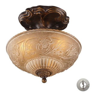 Elk Lighting 08103-AGB-LA Restoration Flushes 3-Light Semi Flush Light ...