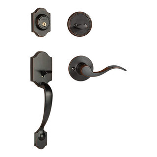 Dynasty Hardware DEN-HER-100-12PL Denver Left Hand Front Door Handleset ...