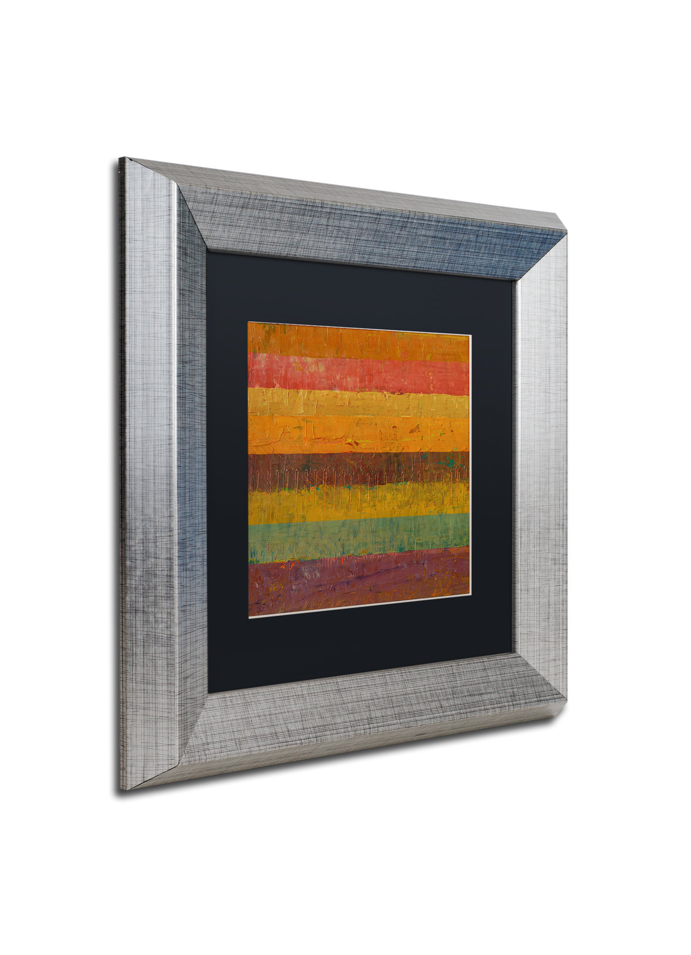Michelle Calkins 'Orange Line' Matted Framed Art, 11x11 - Traditional ...