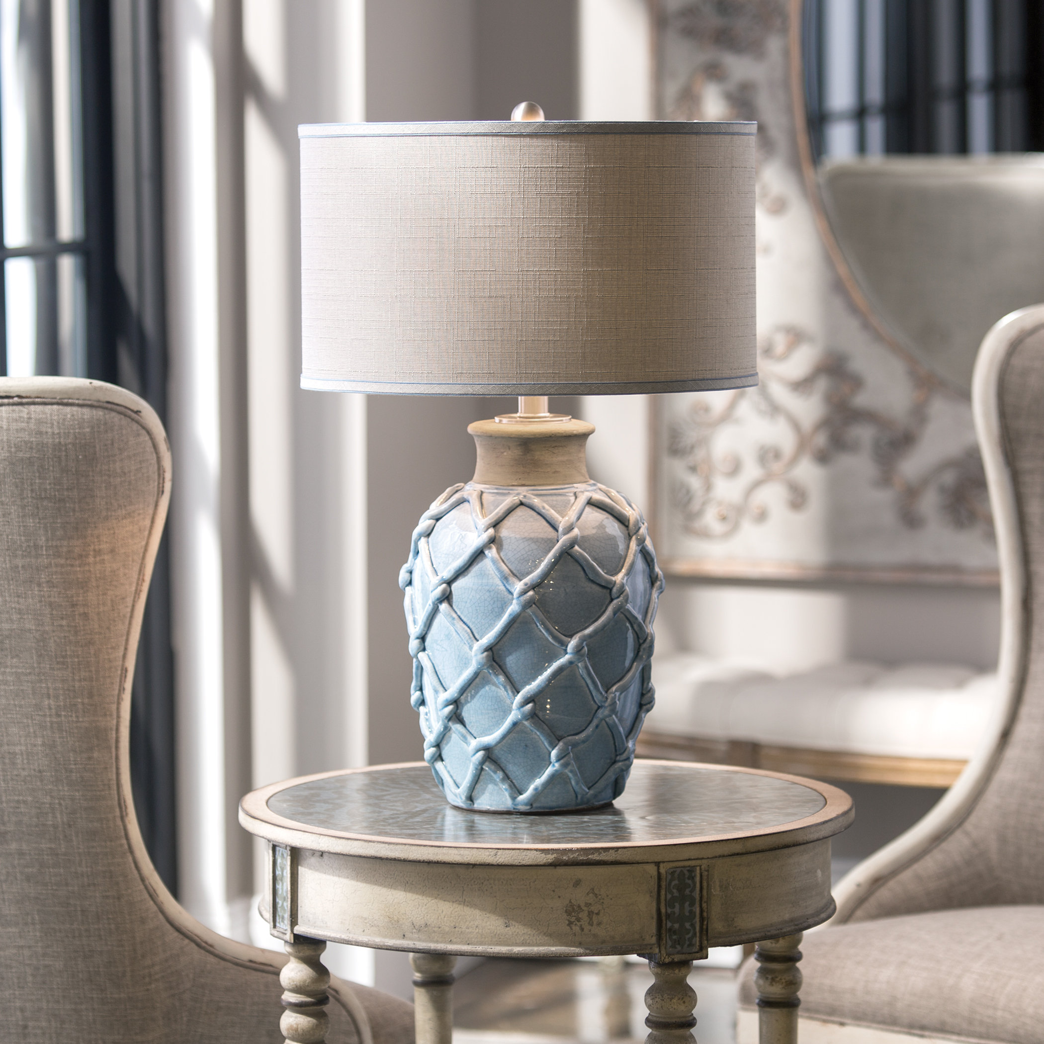 Uttermost Parterre Table Lamp, Pale Blue - Beach Style - Table Lamps ...