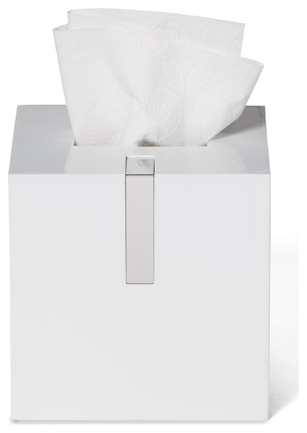 Houston Street White/Stainless Steel - Contemporary - Tissue Box ...
