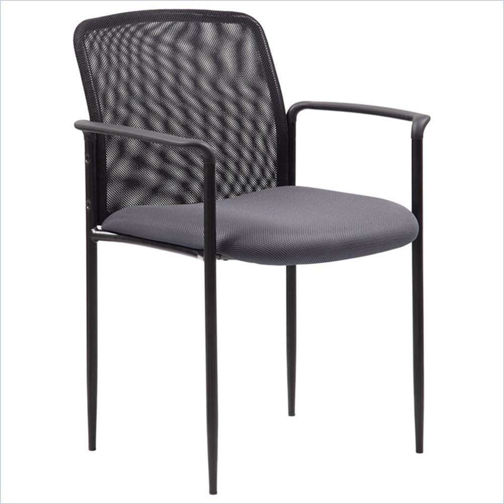 Scranton & Co Stackable Mesh Guest Chair in Gray - Midcentury - Office ...