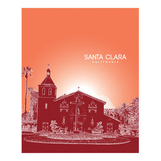 Santa Clara, California Cityscape Skyline Art Poster - Contemporary ...