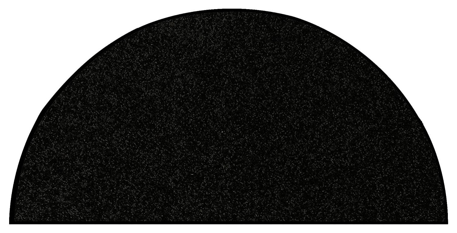 American Bright Solid Color Area Rugs, Black, 48" x 96" Half Round ...