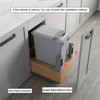 Dowell Trash Can Pull Out Set 15" Wide With Wood Base and Lid, 35 Liter ...
