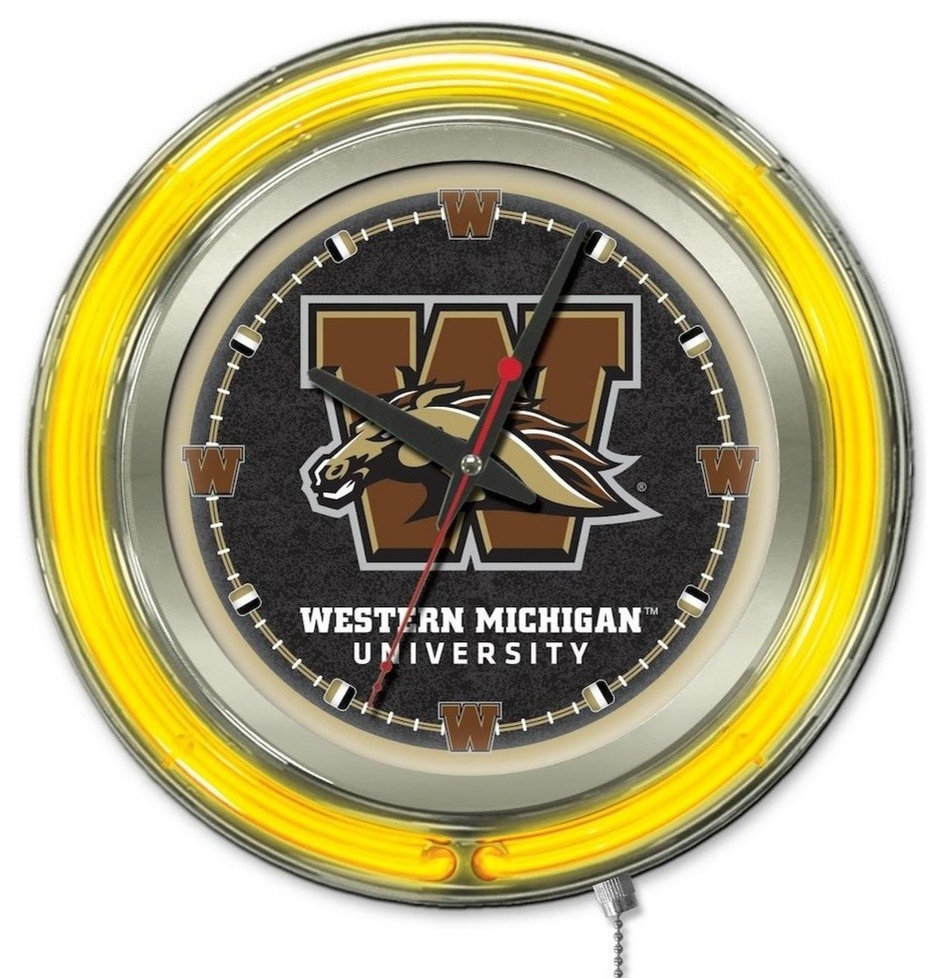 Western Michigan Neon Clock - Contemporary - Wall Clocks - by Holland ...