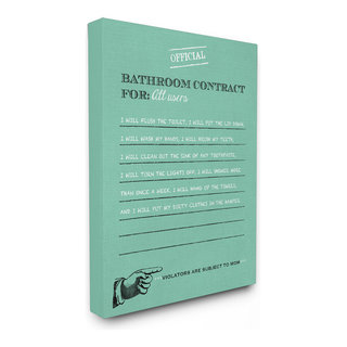 Official Bathroom Contract, 24"x30" - Contemporary - Prints And Posters ...
