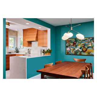 1926 Kitchen remodel with waterfall counter top - Contemporary ...