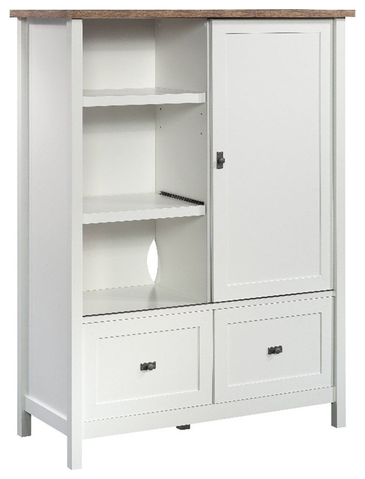 Pemberly Row Engineered Wood Storage Cabinet in White Finish ...