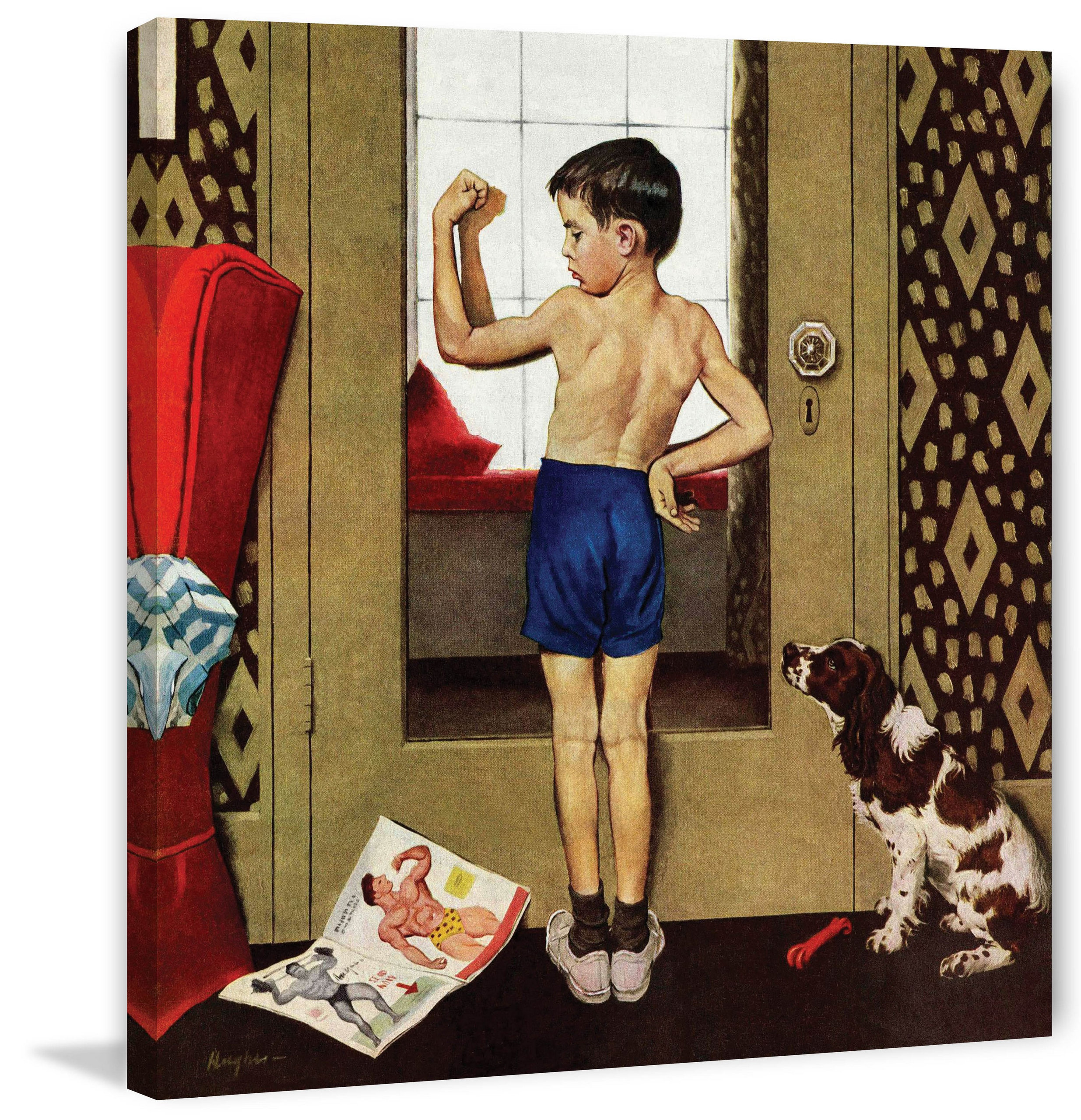 "Young Charles Atlas" Painting Print on Canvas by George Hughes, 18"x18 ...