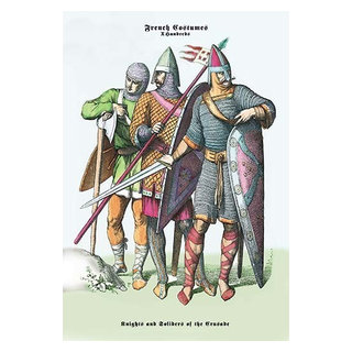 French Costumes: Knights and Soldiers of the Crusades, 28" x 42 ...