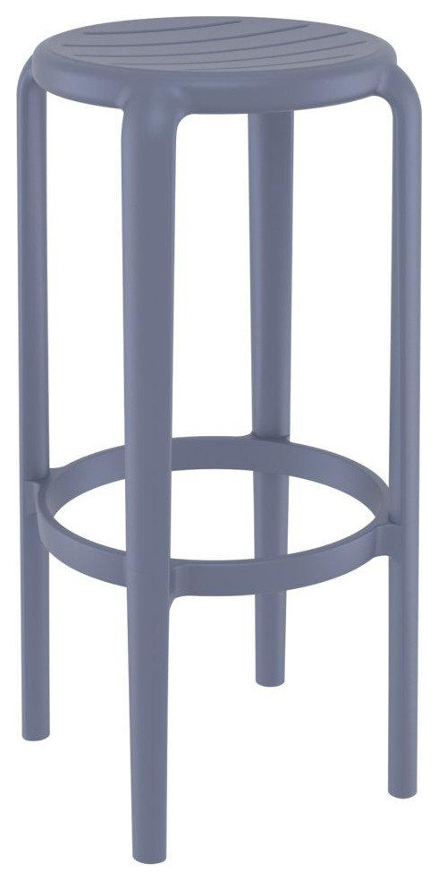 Tom Resin Bar Stool Dark Gray - Contemporary - Bar Stools And Counter ...