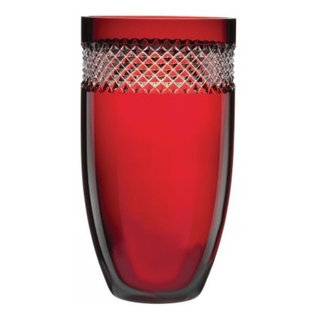 John Rocha Red Cut Vase 30cm, 12" - Contemporary - Vases - by Silver ...