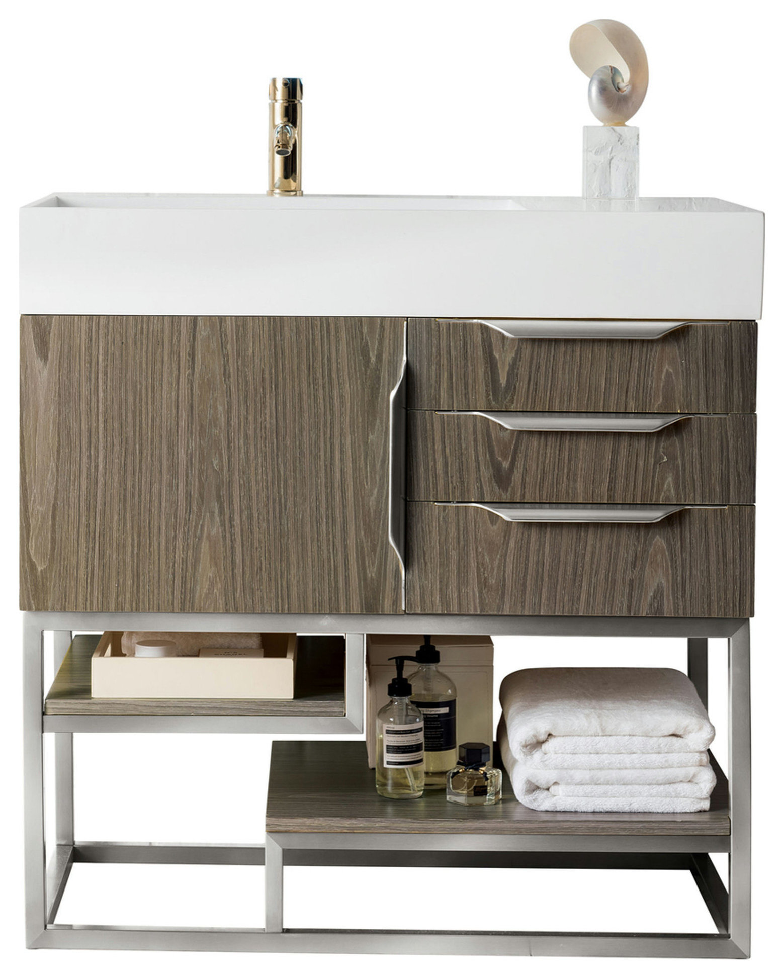 Columbia 36" Single Vanity, Ash Gray - Contemporary - Bathroom Vanities ...