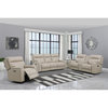Leather Lusso Luna Modern Genuine Leather Console Loveseat in Taupe ...