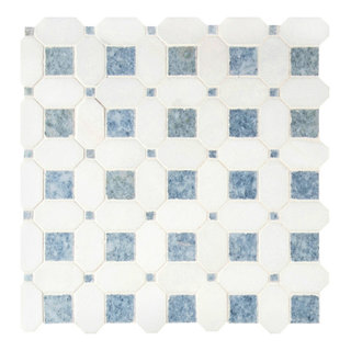 Azula Hatchwork Polished Marble Mosaic - Contemporary - Mosaic Tile ...