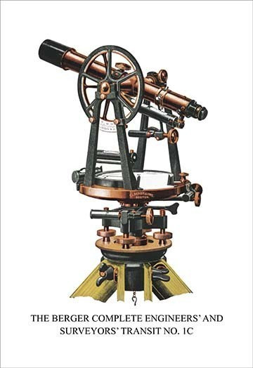 The Berger Complete Engineers' and Surveyors' Transit No. 1C, 16" x 24 ...