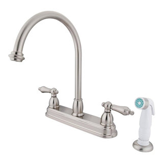 Restoration Two Handle 8" Kitchen Faucet with Non-Metallic Sprayer ...