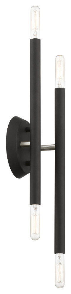 Soho 4 Light Black With Brushed Nickel Accents ADA Sconce ...