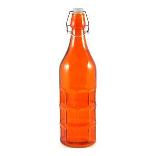 Complete Kitchen Orange Glass Dimple Bottle Bail - Transitional - Water ...