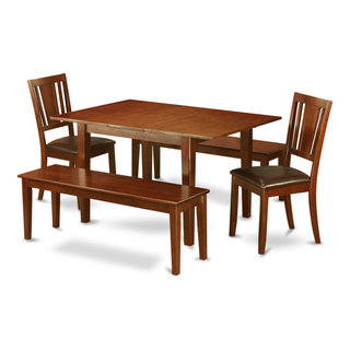 5 Pc Dining Room Set, Bench -Kitchen Table, 2 Dining Chairs And 2 ...