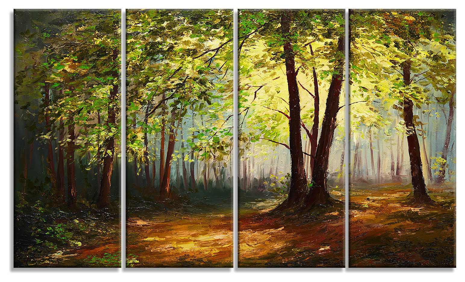 "Summer Forest" Landscape Canvas Print, 48"x28" 4 Pieces - Contemporary ...