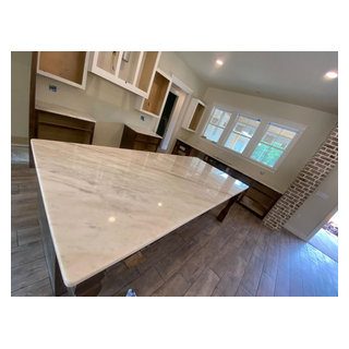 Fantastic White Dolomite Kitchen Countertops - Large Island - Kitchen ...