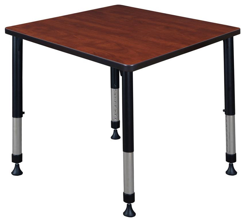 Kee 30" Square Height Adjustable Classroom Table, Cherry - Contemporary - Desks And Hutches - by ...