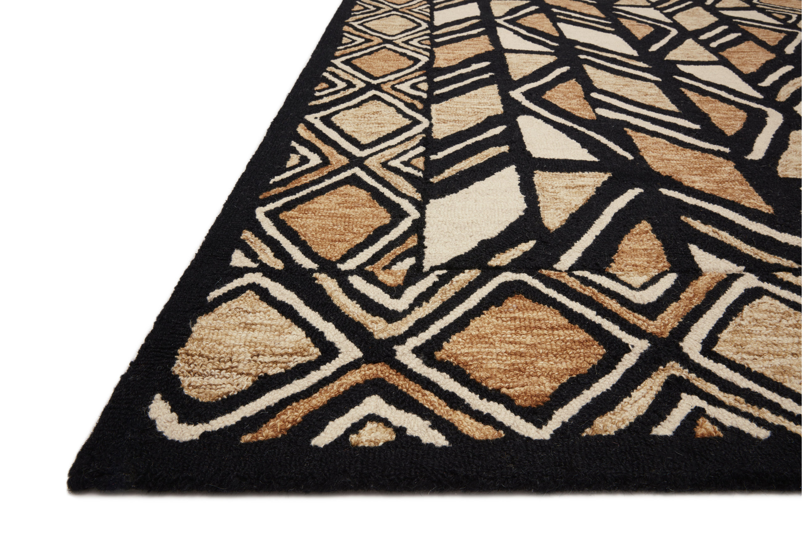 Loloi Nala Nal-01 Contemporary Black/Beige 5' Round Rug, 5' Round ...