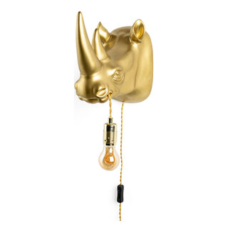 Animal Head Wall Lamp | Bold Monkey Mind Your Own Rhino - Contemporary ...