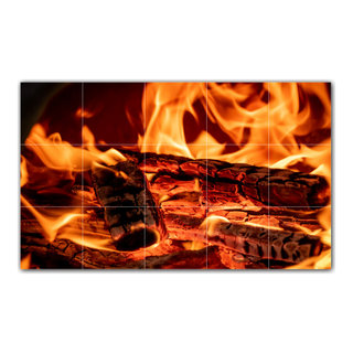 Fire Ceramic Tile Wall Mural HZ500603, 40" Wide x 24" High ...