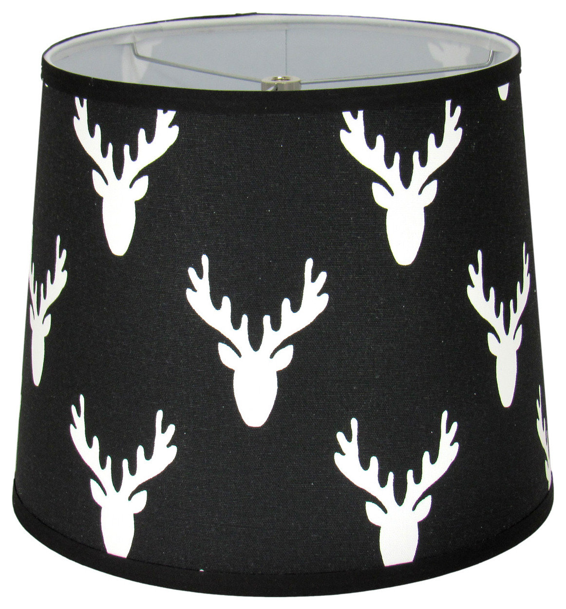 Black Distressed Spindle Table Lamp with Moose Themed Lamp Shade ...