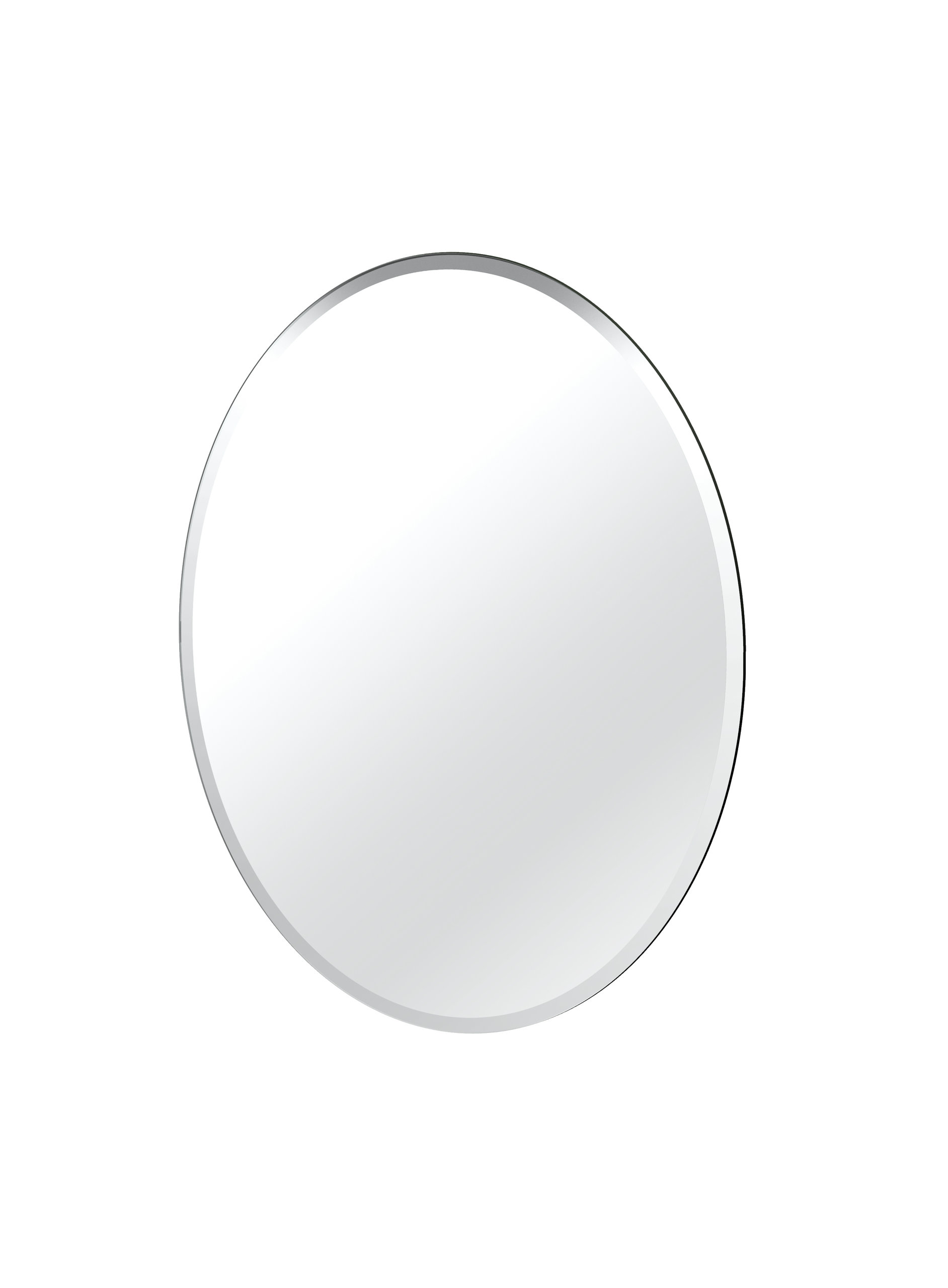 32" Flush Mount Frameless Oval Mirror - Contemporary - Bathroom Mirrors ...