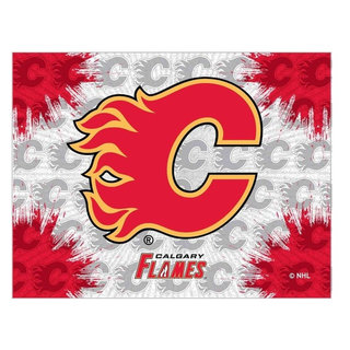 Calgary Flames Logo Canvas, 32"x24" - Contemporary - Prints And Posters ...