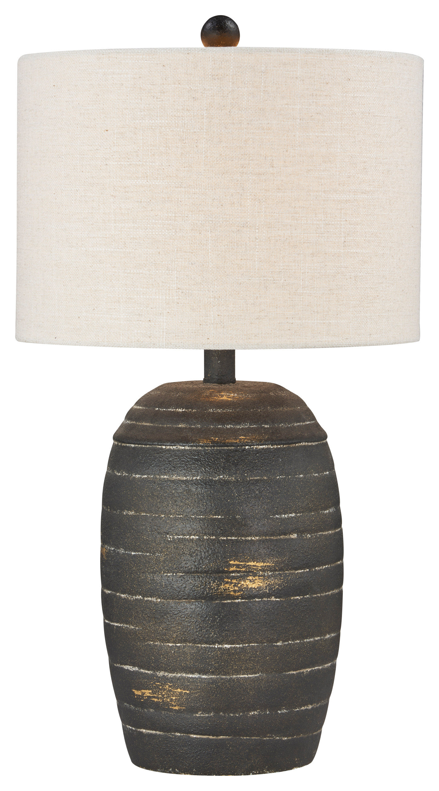 Teddy 25" Table Lamp with Linen Shade, Black (Set of 2), W13*D13*H24.5 - Farmhouse - Table Lamps ...