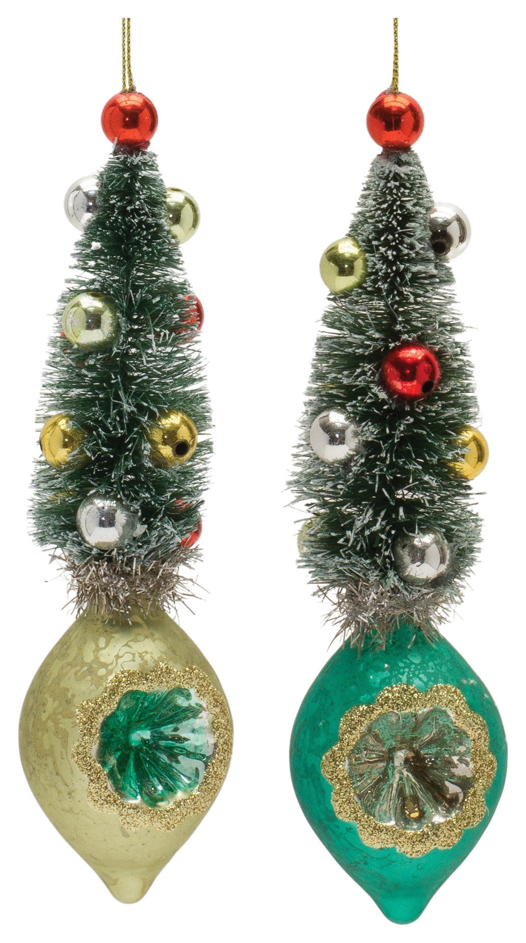 Reflector w/Tree (2 Asst) 6.5"H Glass - Traditional - Christmas ...